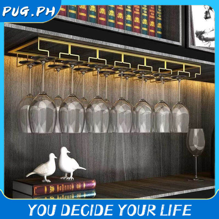 Bar counter glass rack inverted hanging wine glass rack inverted wine ...