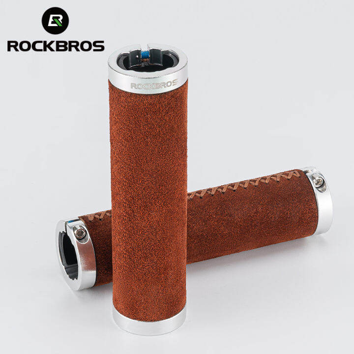 ROCKBROS จักรยาน Grips หนัง Handle Bar Grips Ergonomics Handlebar Grip ...