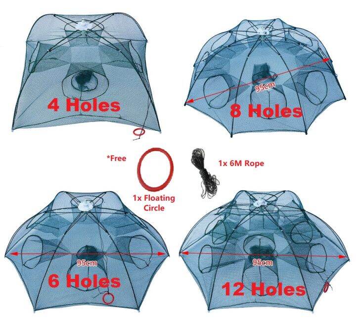 【Ready Stock Msia】Portable Fishing Trap Net Shrimp Fish Cage Nylon ...