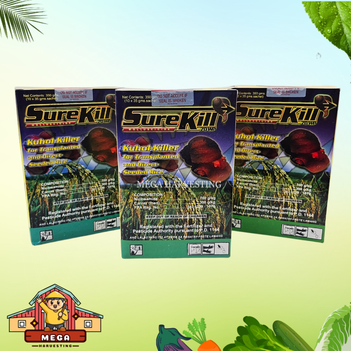 SUREKILL MOLLUSCICIDE 70WP 350G 35G SNAIL AND SLUG KILLER PAMATAY KUHOL ...