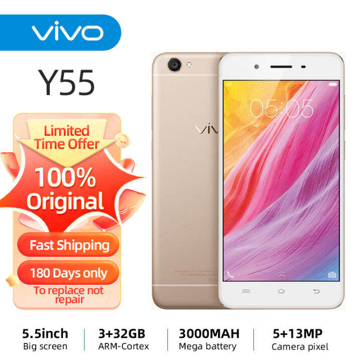 Vivo Y55 Cellphone sale original 【 1 year Warranty】3GB RAM + 32GB ROM Android Smartphone 5.5inch ...