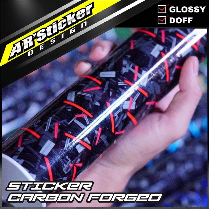 Sticker Setiker Motif Carbon Forged - Stiker Karbon Forged Red ukuran ...