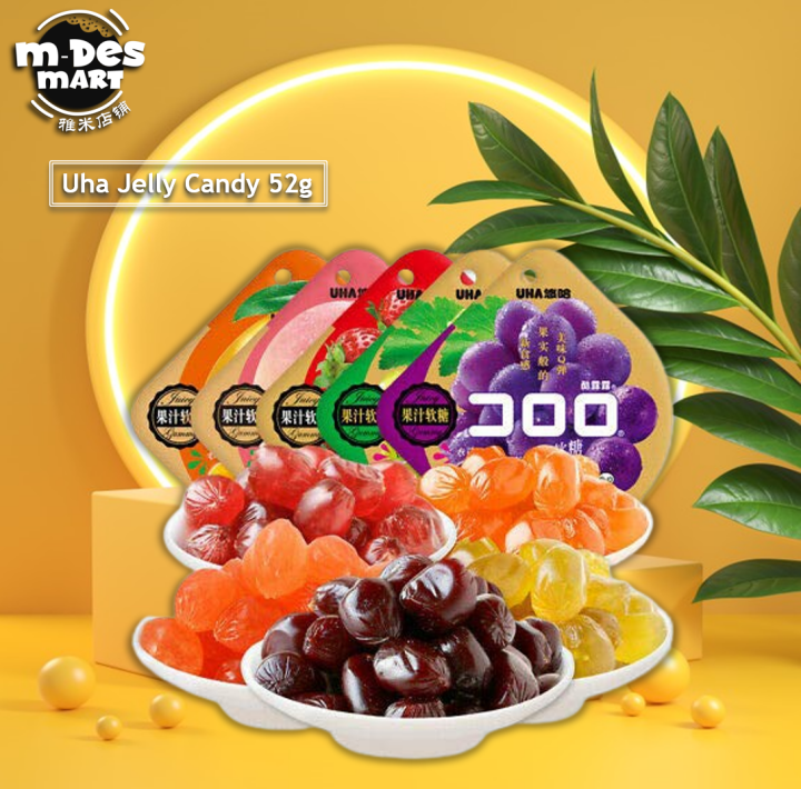 UHA 味觉糖 Jelly Candy 52g / 果汁软糖 / 巨峰葡萄味 / 芒果味 / 草莓味/ 白葡萄味 / 白桃味 / Sweets / Candy / Jelly | Lazada