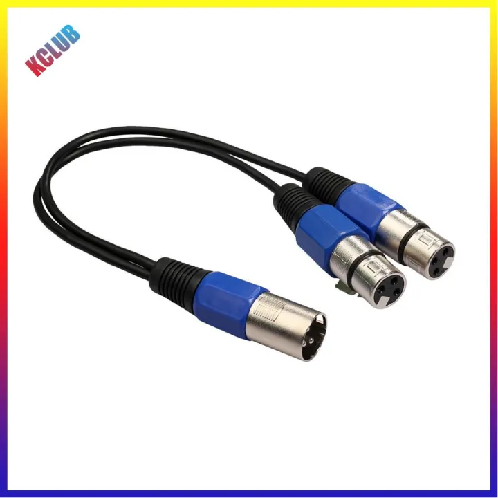 0.3m XLR Male Plug to Dual XLR Female Jack Y Splitter Mic DJ Audio ...