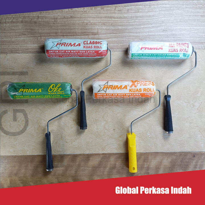 PRIMA Kuas Roll Besar Cat Tembok Rollset Cat Roller Cover Frame 230mm ...