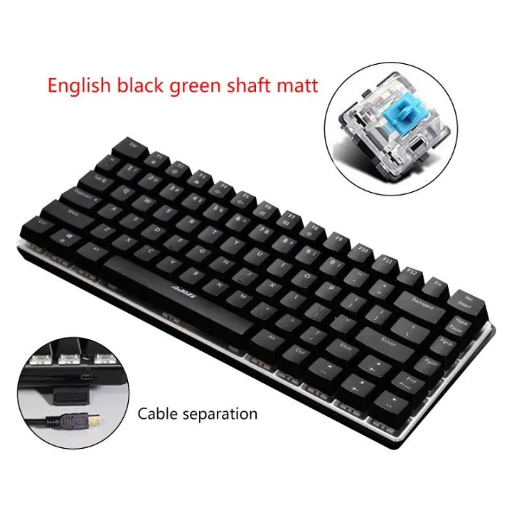 Ajazz AK33 82 Keys Mechanical Keyboard Russian/English Layout Gaming Keyboard RGB Backlight ...