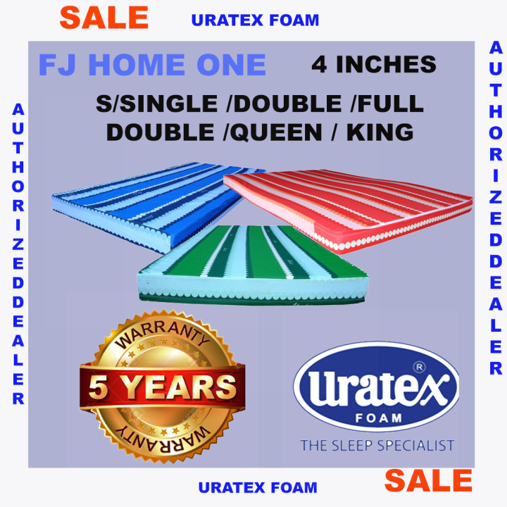 Uratex ORIGINAL Foam 4 inches thick with cover CLICK VARIANT 4x30x75 ...