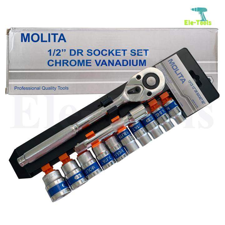 MOLITA TOOLS ชุดเครื่องมือ ประแจ ชุดบล็อก 12 ชิ้น ขนาด 1/2 (4หุน )CR-V ...