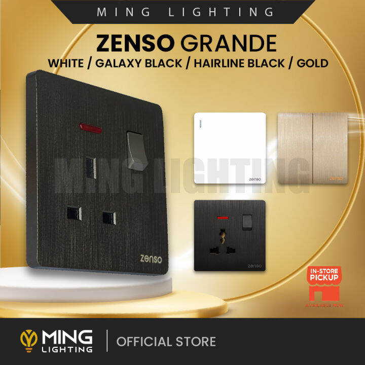 [SIRIM] ZENSO Grande Model Switch Metallic Surface Power Wall Switches ...