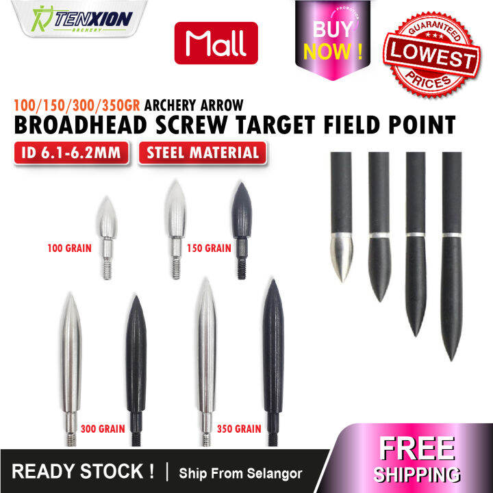 TenXion Archery 100 150 200 250 300 350 Grains Stainless Steel Arrow ...