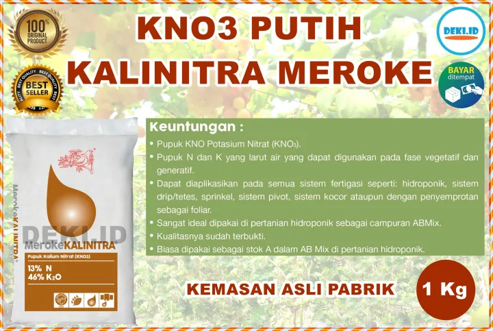 Pupuk Meroke Kalinitra KNO3 Putih 1 Kg Kalium Nitrat Untuk Fase ...