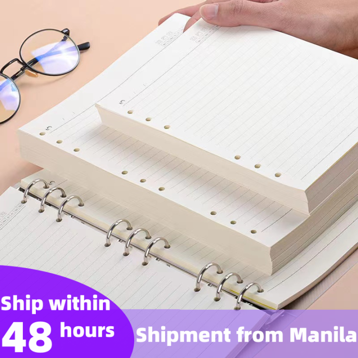 A5/A6/B5 Loose-leaf 100 sheets inner core 6 hole replacement refill ...