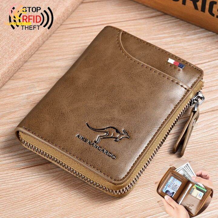sanhe Kangaroo Wallet Anti-theft Card Anti Magnetic Men PU Leather ...