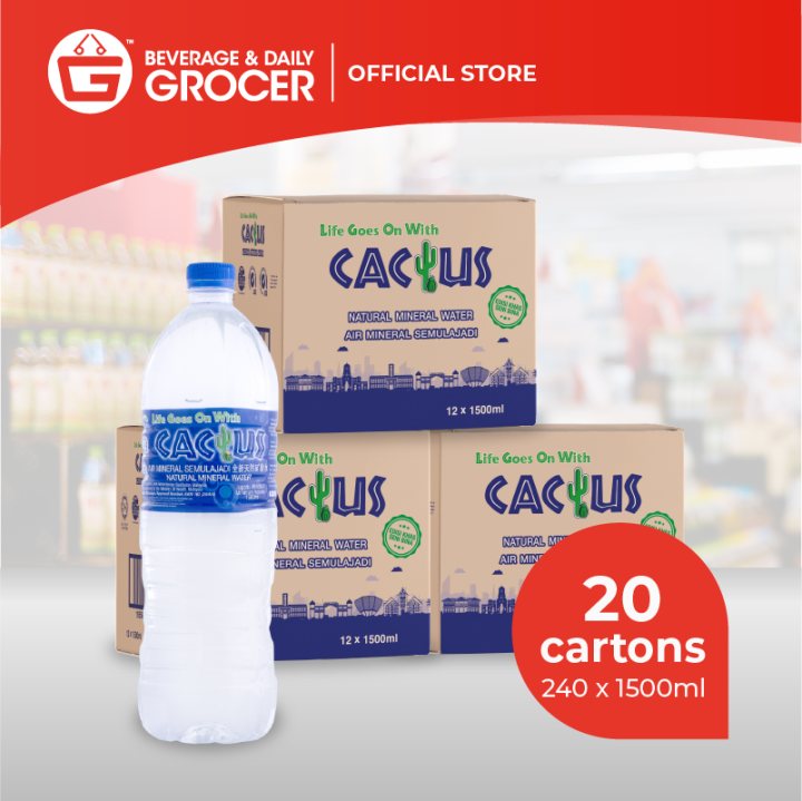 Cactus Natural Mineral Water 12 x 1500ML (240 bottles) 20 Cartons | Lazada