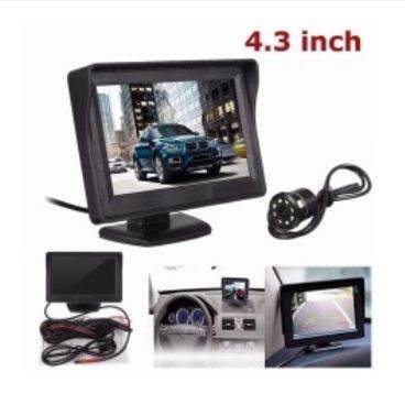 4.3” Car LCD Display Monitor + Car Reverse Camera Color CMOS Reversing ...