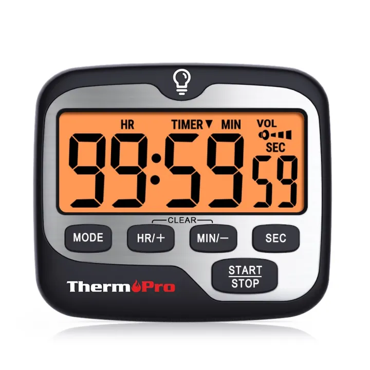 Thermopro Tm01 Digital Cooking Kitchen Timer With Large Backlight Display Countup Countdown And