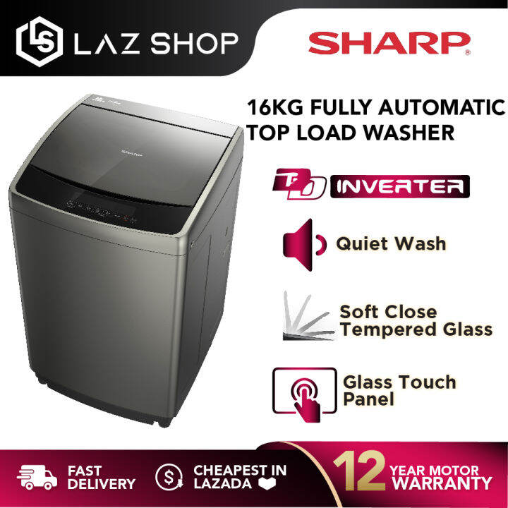 Sharp 16KG DD Inverter Top Load Fully Auto Washing Machine ESY1619 With ...