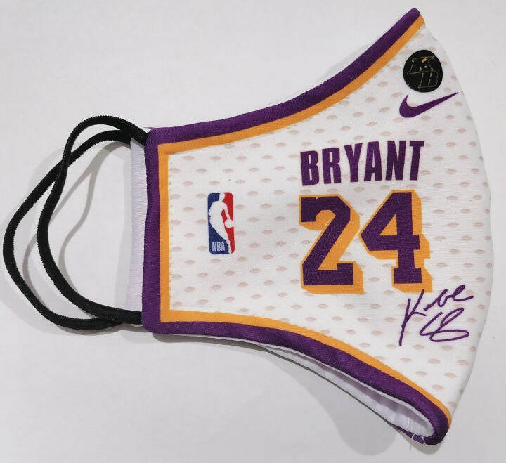 NBA KOBE BRYANT WHITE LAKERS FACE MASK full sublimation (Inspired ...