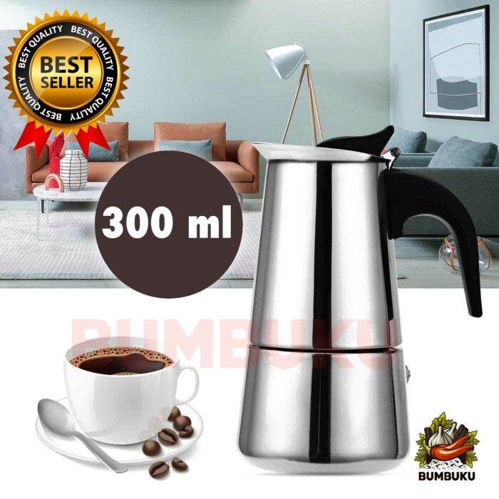 Ceret Kopi Teko Espresso 300ml 6 Cup Coffee Maker Moka Pot | Lazada ...