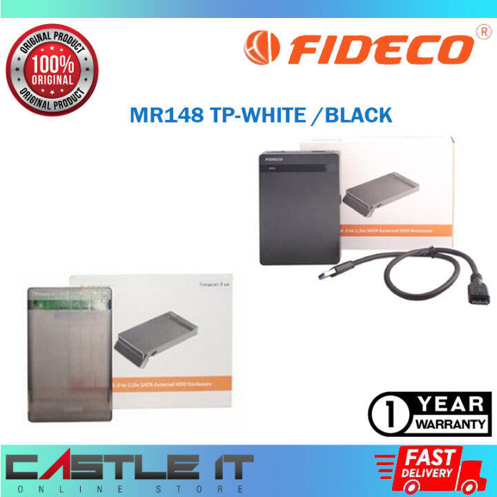 FIDECO USB3.0 K2U-U3 SATA 2.5" Transparent Case BLACK WHITE EXTERNAL HDD ENCLOSURE (MR148) | Lazada