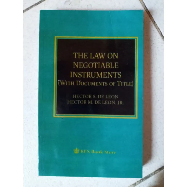 THE LAW ON NEGOTIABLE INSTRUMENTS. | Lazada PH