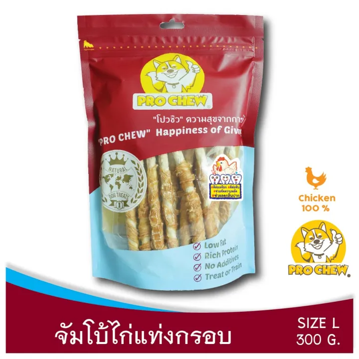 PRO CHEW Jumbo Chicken Pocky Size L โปวชิว จัมโบ้ป๊อกกี้ไก่ (ไก่กรอบ ...