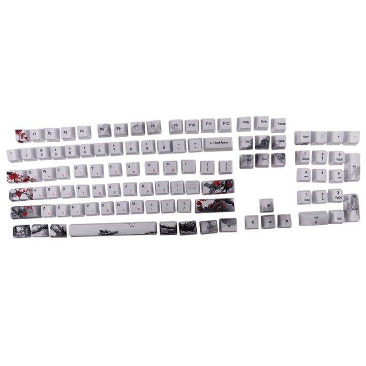110 Keys PBT Keycap Dye-Sublimation Plum Blossom Cherry Profile Key Cap ...
