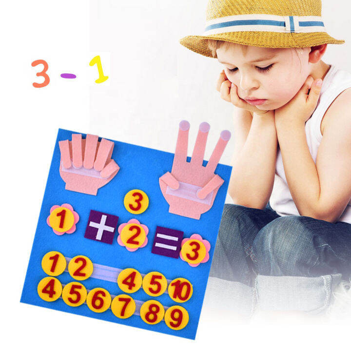Kindergarten Teaching Aids Felt Kids Educational Games Finger Numbers ...