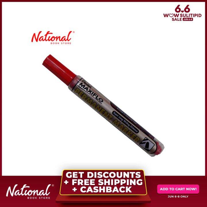 Pentel Maxiflo Permanent Marker Nlf50Ac, Red | Lazada PH