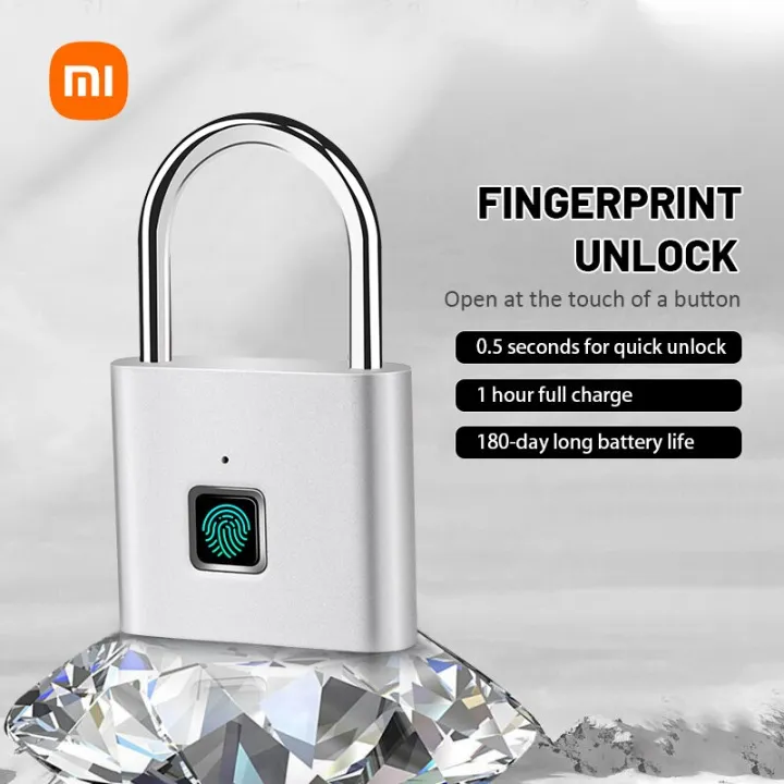 Xiaomi Mini Fingerprint Padlock Biometric Waterproof Portable Anti ...