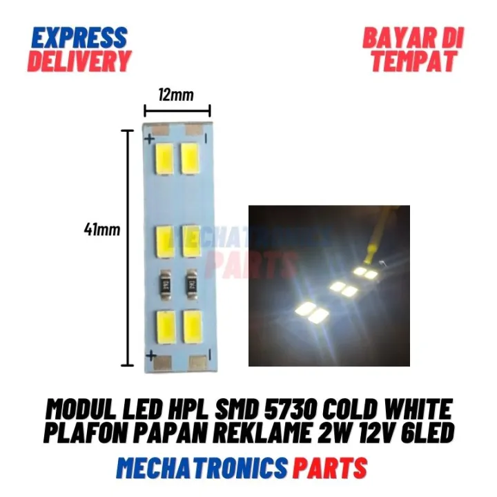 10 PCS [DSP-9028] HPL LED MODUL 12 VOLT 6 LED SMD 5730 2 WATT COLD WHITE PLAFON PAPAN REKLAME ...