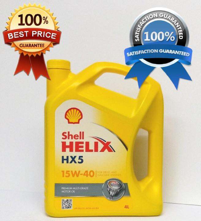 Shell Helix HX5 15W40 Engine Oil SN/CF A3/B3 (4L) | Lazada