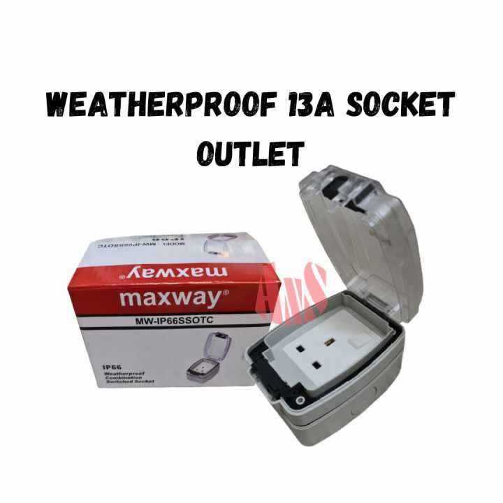 MAXWAY 13A WEATHER PROOF IP66 SWITCHED SOCKET | Lazada