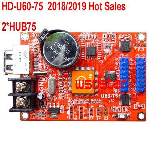 Hd Hd-u60-75 Usb P10หน้าจอLed Rgb Controller 640*64 2 * Hub75bสีLedอะ ...