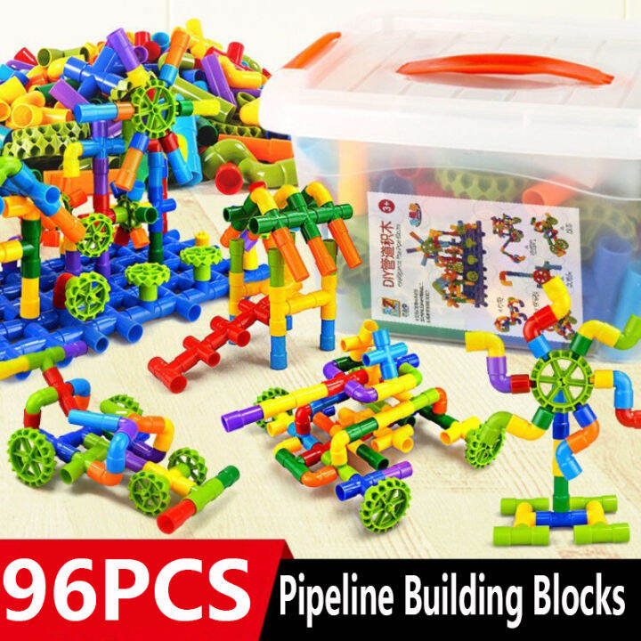 96pcs Building Blocks for Kids Pipeline Building Blocks for Kids ...