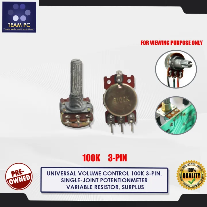Universal Volume Control 100k 3 Pin Single Joint Potentionmeter