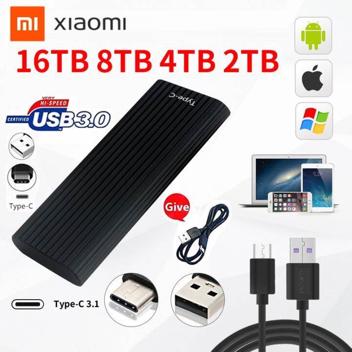 Xiaomi Original High Speed Portable SSD 1TB 2TB 4TB 8TB 16TB Type C Mobile Hard Disks External ...