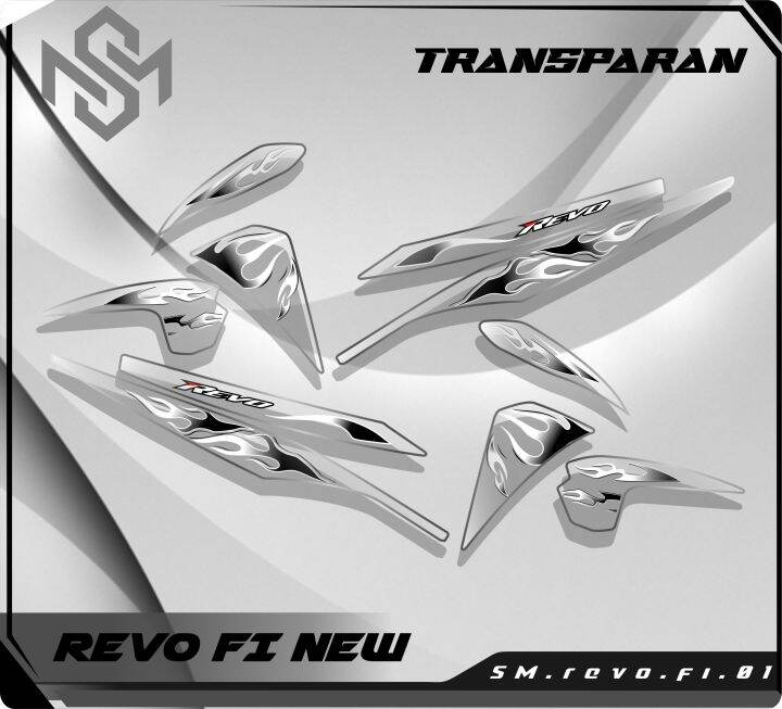 Stiker Striping REVO FI NEW Variasi Api - Sticker Motor HONDA Revo Fi ...