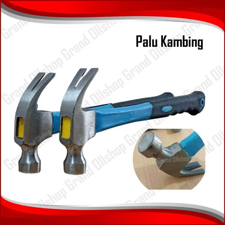 Palu Kambing Besi Gagang Fiber Claw Hammer Cungkil Cabut Paku Kecil 8 ...