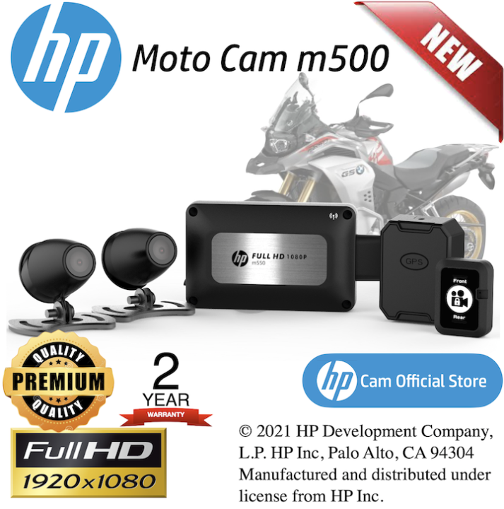 HP M500 Moto Cam Dual 2 channel Motorcycle Camera 1080P Built-in WiFi ...