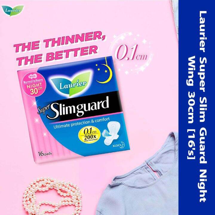 Laurier Super Slim Guard Night Wing 30cm [16's] | Lazada