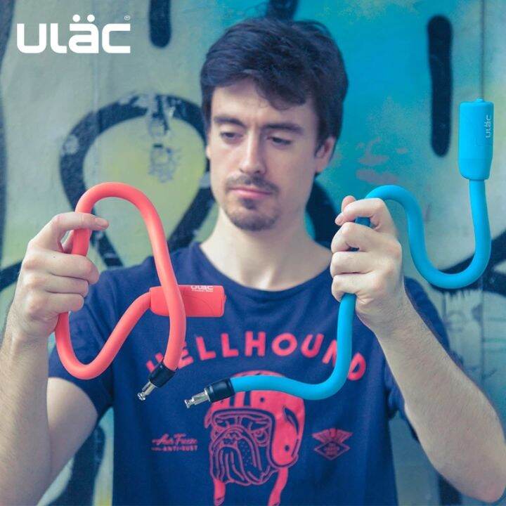 ULAC Bike Lock Password Key Silica Gel Cable Bicycle Lock Foldable Soft ...