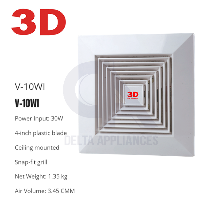 3D V-10WI Ventilating Fan | Lazada PH