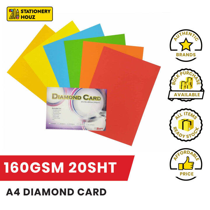 Stationery Houz A4 Diamond Card 160gsm 20sht (Dark Colour) / 160g Deep ...
