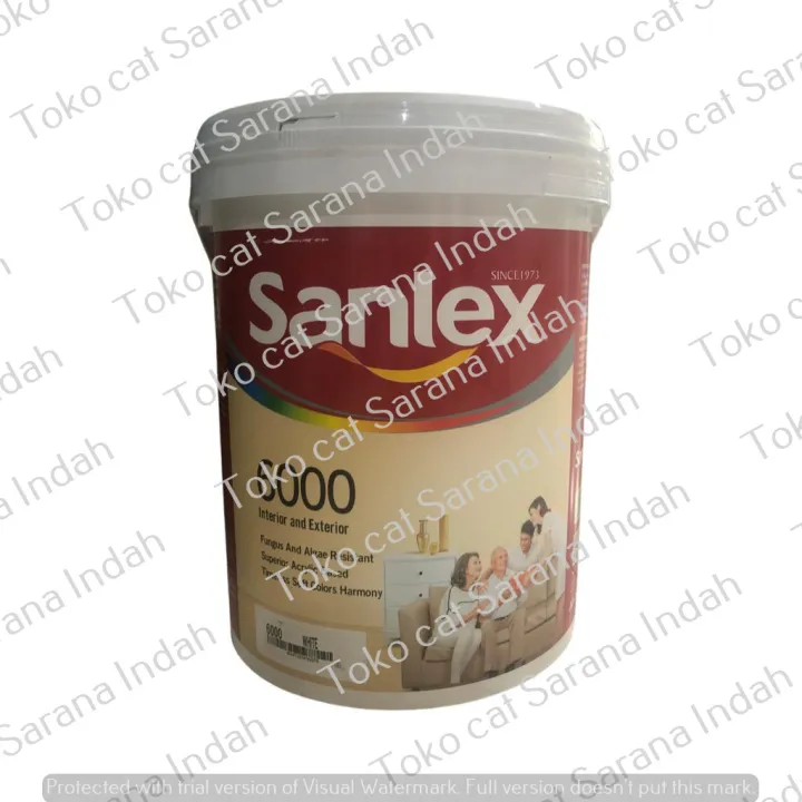 SANLEX 6000 - WHITE 25KG 5KG CAT TEMBOK DALAM CAT DINDING DALAM CAT ...
