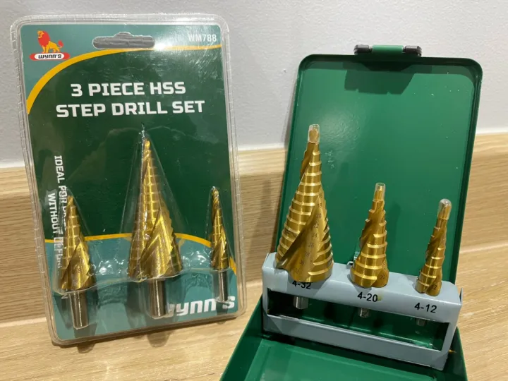 Wynn's ดอกสว่านเจดีย์ แบบเกลียว ดอกสเตป ดอกเจดีย์ Step drill 3ตัว/ชุด ...