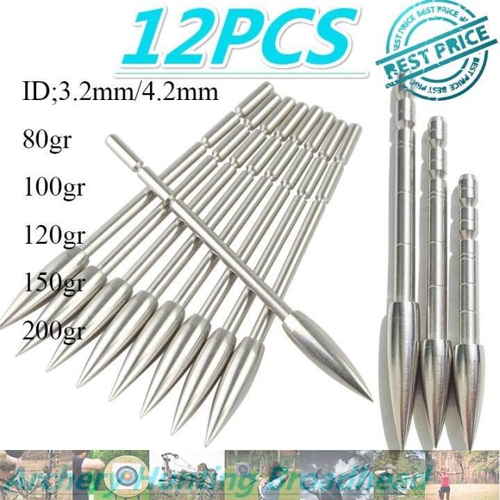 【In Stock】 ID3.2 / 4.2mm for Carbon Arrow Insert Stainless Steel 12pcs ...