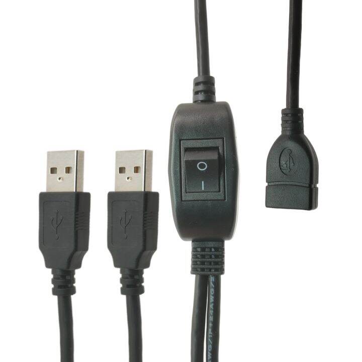 【KING TI】 USB Splitter 2.0 USB Y Cable 2 Male to 1 Female Dual Hub ...
