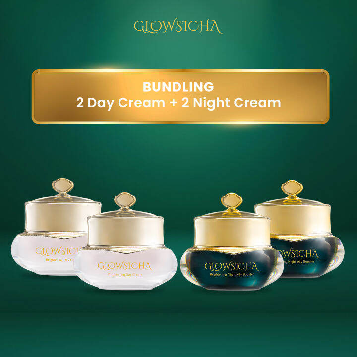 Glowsicha Paket Lengkap Krim Mencerahkan Wajah Siang dan Malam - 2 ...