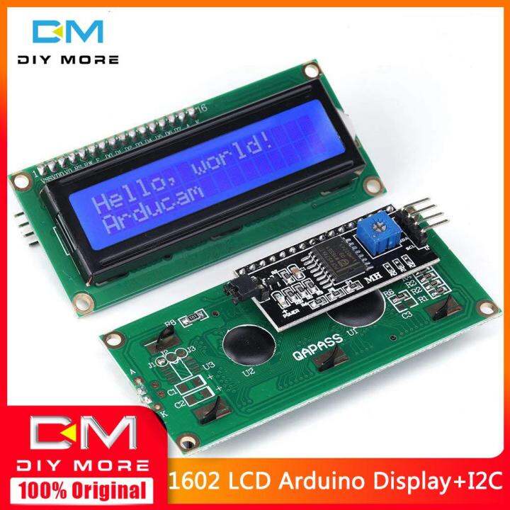 Asli Diymore LCD1602 Tampilan IIC I2C TWI SPI Serial Antarmuka 1602 16X2 Karakter LCD Lampu ...